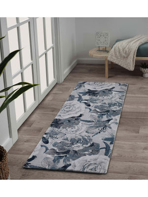 Buy OBSESSIONS Blue Floral Bedside Runner (2x5 Feet) Online