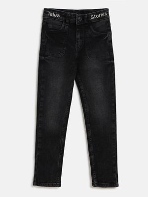 Tales & Stories Jeans : Buy Tales & Stories Boy's Solid Black Lycra ...