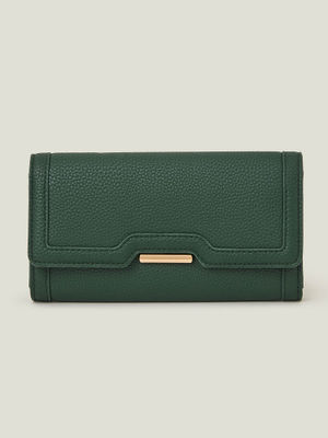 Buy Accessorize London Women's Green Metal Detail Faux Leather Wallet ...
