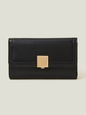 Buy Accessorize London Women's Black Square Push-Lock Wallet Online