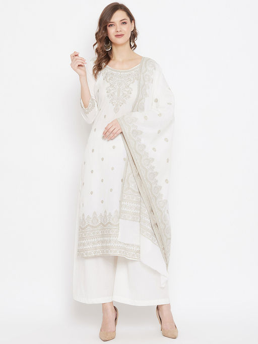 Buy Stylish White Dress Material For Women Collection At Best Prices Online