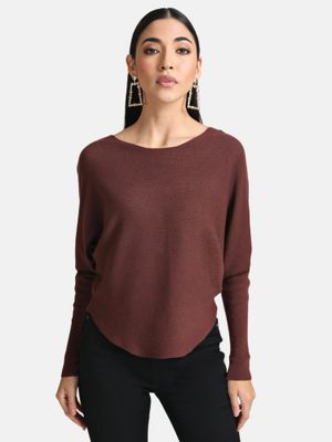 Buy KAZO Pink Basic Batwing Pullover Online