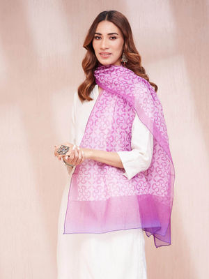 Buy Fabindia Wine Cotton Silk Stole Online