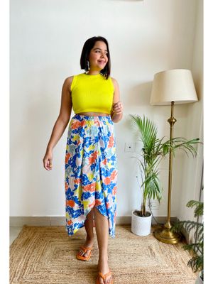 Buy Label Tanvee Multicolor Dhoti Midi Skirt Online