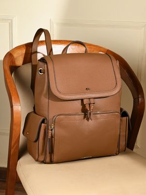Buy Accessorize London Womens Faux Leather Brown Multi Pocket Laptop ...
