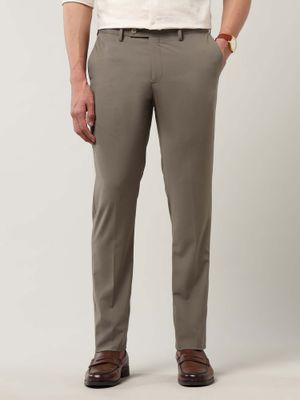 Buy Arrow Brown Men's Mid Rise Regular Fit Trouser (30) Online