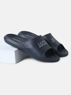 Buy Jack & Jones Navy Blue Moulded Sliders Online