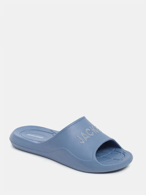 Buy Jack & Jones Light Blue Moulded Sliders Online