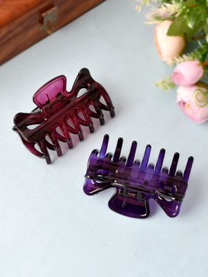 Buy Silvermerc Designs Pink and Purple Hair Claw Clips (Set of 2) Online
