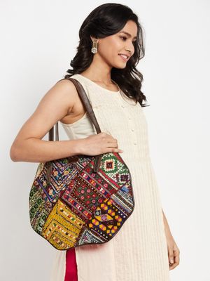 Buy Fabindia Fabric Embroidered Tote Bag Online