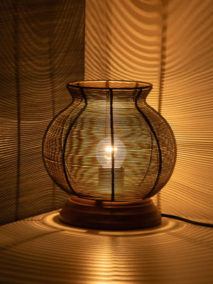 Buy ExclusiveLane Wired Matki Handcrafted Table Lamp In Iron and Mango ...