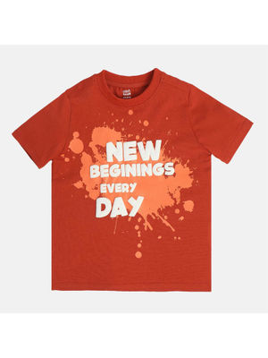 Buy MiNi KLUB Boys Rust Orange T-Shirt (4-5 Years) Online