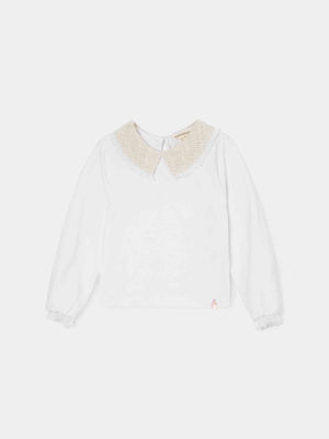 Buy ANGEL & ROCKET Opal Natural Jersey Top with Tweed Collar (1-2 Years ...