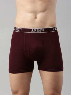 Buy Dixcy Scott Titan Long Trunks For Men Cotton Underwear Wine Online