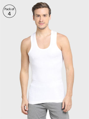 Buy Dixcy Scott Mens White Designer Rib Vest Modern Fit Solid Innerwear ...