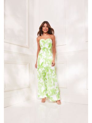 Buy Lipsy Green Floral Split Front Jumpsuit Online