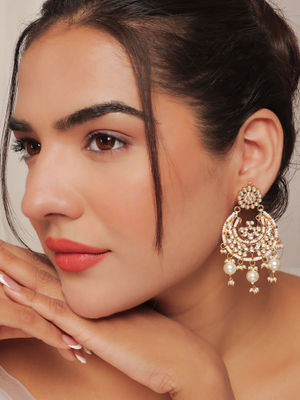 Buy Srikala 3 Pearl White Chand Bali Online