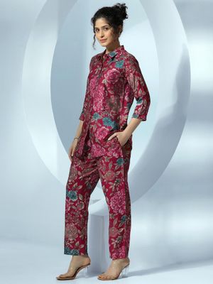 Buy Libas Women Floral Co-Ord - Pink (Set of 2) (L) Online