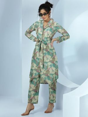 Buy Libas Women Printed Co-Ord - Green (Set of 2) (L) Online