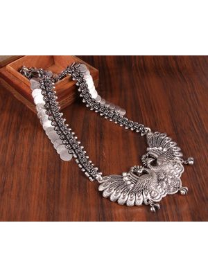 Buy VIRAASI Silver Oxidised Long Necklace Online