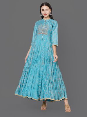 Ojas Designs maxi_dresses_women_indianwear : Buy Ojas Designs Turquoise ...