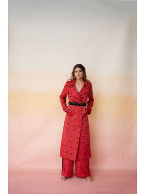 Buy Aapro Label Seville Trench Coat Co-Ord (Set of 4) Online