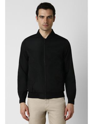 Buy Van Heusen Men Black Solid Casual Jacket (S) Online