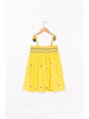 Buy The Little Trunk Embroidered Yellow Smocked Dress (1-2 Years) Online