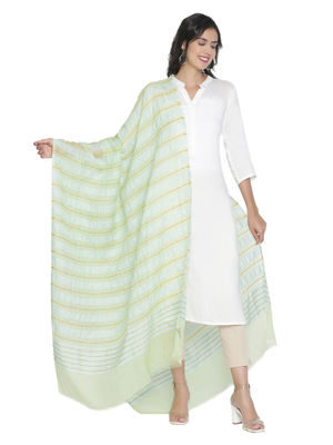 Buy Shingora Light Green with Gold Striped Dupatta Online
