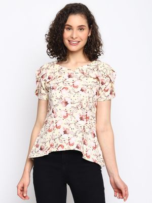Buy Latin Quarters Women Multi Color Printed Half Sleeve Regular Top Online