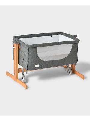 Buy Mi Arcus Cuddle Rocking Bedside Crib Natural Wood Online