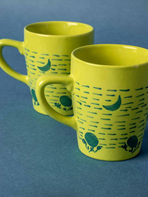 Buy Freedom Tree Phases Handpainted Astral Green Coffee Mug (Pack of 2 ...