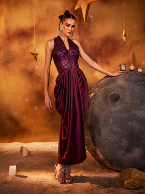 Buy House of Fett Purple Galactic Queen Gown Online