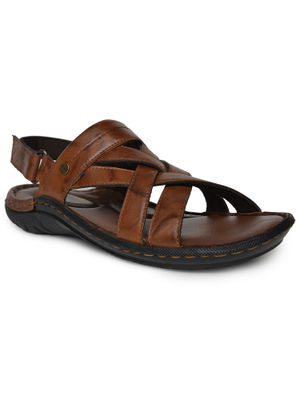 Buy BUCKAROO Jerko Crumbald Leather Tan Casual Closed Sandals for Men ...
