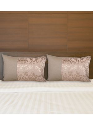Buy Sivya by Home Cotton Pillow Cover 18x27 Inch, Gold Pack of 2 Online