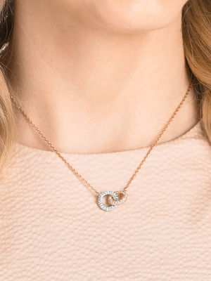 Buy SWAROVSKI Rose Gold Plated Intertwined Circles White Dextera ...