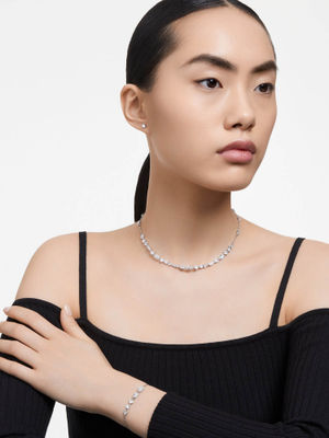 Buy SWAROVSKI White Rhodium Plated Mixed Cuts Scattered Design ...