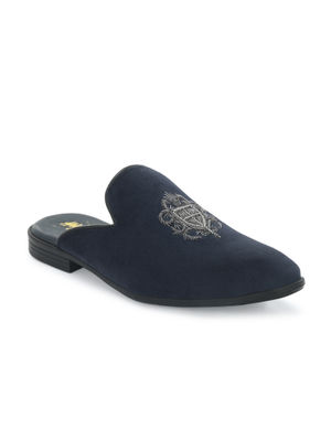 Buy Hitz Men's Blue Velvet Mules Online