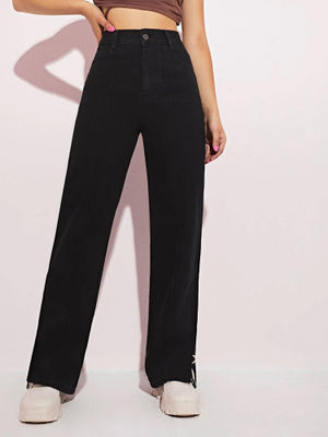 Buy KOTTY Women's Regular High Rise Black Jeans Online