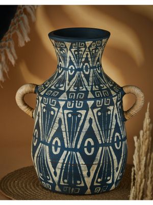 Buy Fabindia Lokya Handpainted Terracotta Vase Online