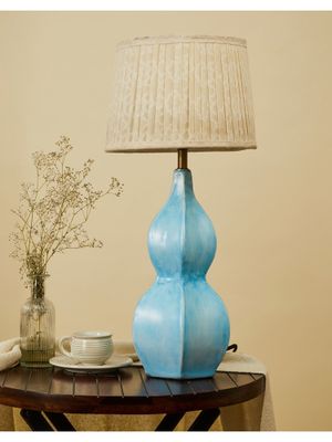 Buy Fabindia Blue Ajna Mihira Table Lamp Without Shade Online
