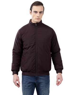 Buy Cantabil Men Wine Solid Casual Winter Wear Reversible Jacket (M) Online
