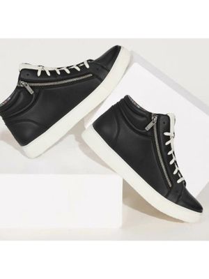 Buy Hitz Men's Black Lace-up Casual Ankle Sneaker Shoes Online