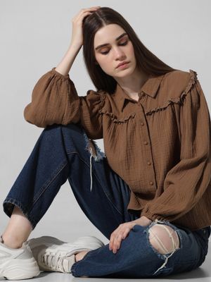 Buy ONLY Frill Trimmed Muslin Shirt Online