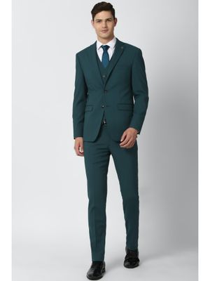 Peter England Suits : Buy Peter England Men Green Three Piece Suit (Set ...