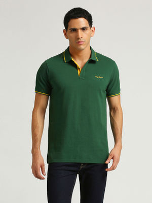 Buy Pepe Jeans Maxton Solid Logo Printed Polo T-shirt Online