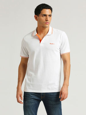 Buy Pepe Jeans Maxton Solid Logo Printed Polo T-shirt Online