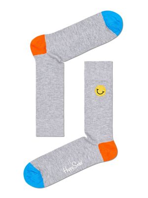 Buy Happy Socks Ribbed Embroidery Smiley Sock Online