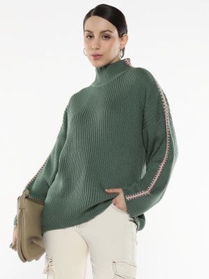 Buy RAREISM Olive Woven Sweater (XXS) Online