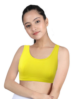 Buy D'chica Girls Neon Green Broad Strap Beginners Bra Online